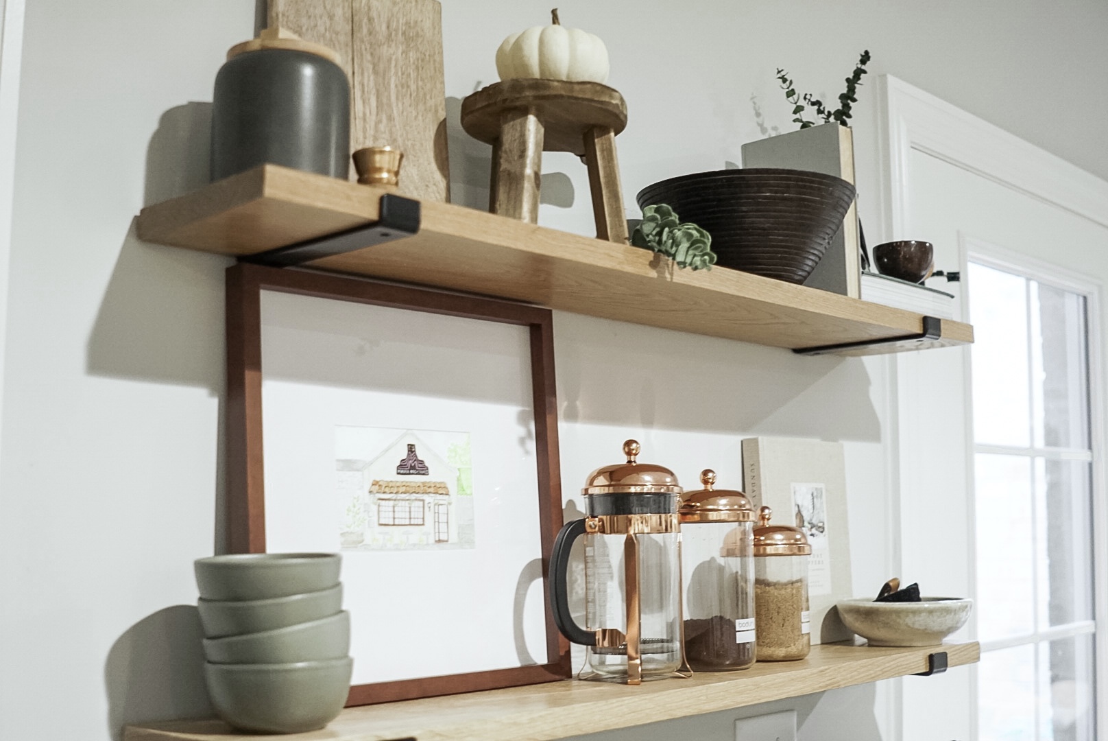 DIY COFFEE BAR FLOATING SHELVES – Stay Home Style
