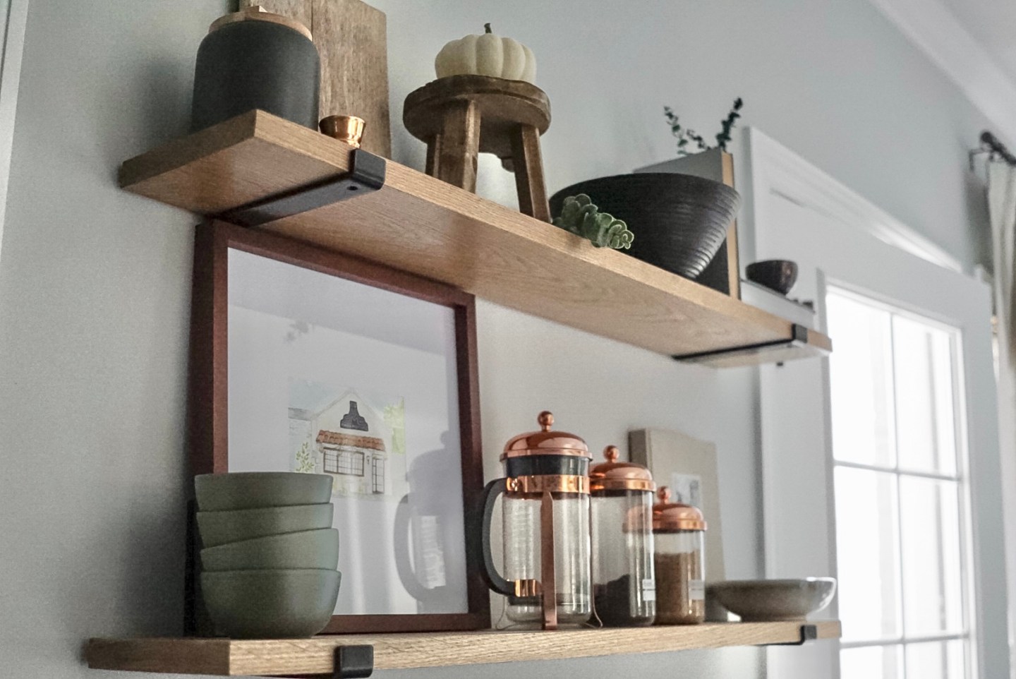 DIY COFFEE BAR FLOATING SHELVES – Stay Home Style