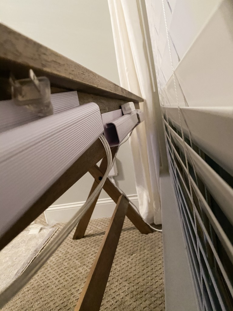 HOW TO HIDE CORDS BEHIND A DESK THAT IS AGAINST A WALL OR WINDOW – Stay ...